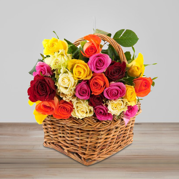 Send 30 Mixed Roses Basket Online - GAL20-94683 | Giftalove
