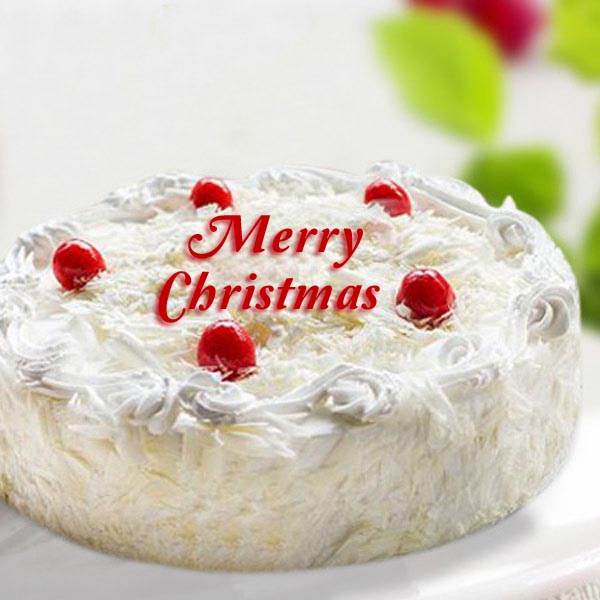 Send White Forest Christmas Cake Online - CHR19-94230 | Giftalove