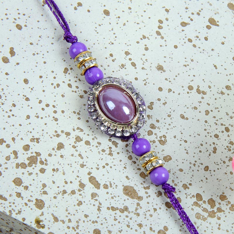Send Purple Stone Diamond Rakhi to Ireland Online - RKH22-105602 ...
