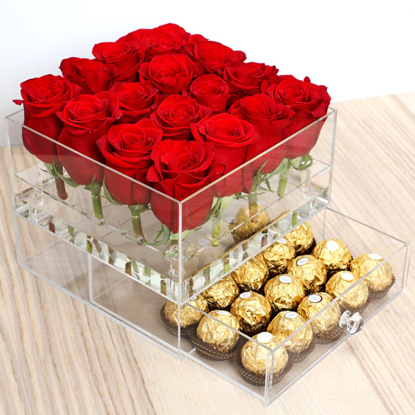 Send Elegant Roses and Ferrero Rocher Online - VL20-94942 | Giftalove