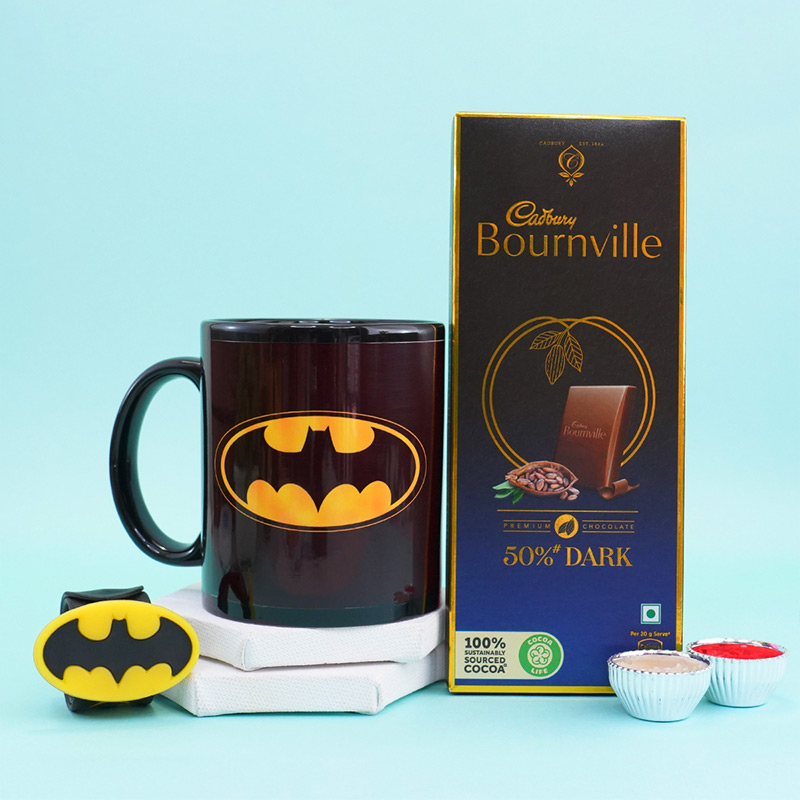 Send Batman Rakhi Combo with Mug N Chocolate Online - RKH22-103911 ...