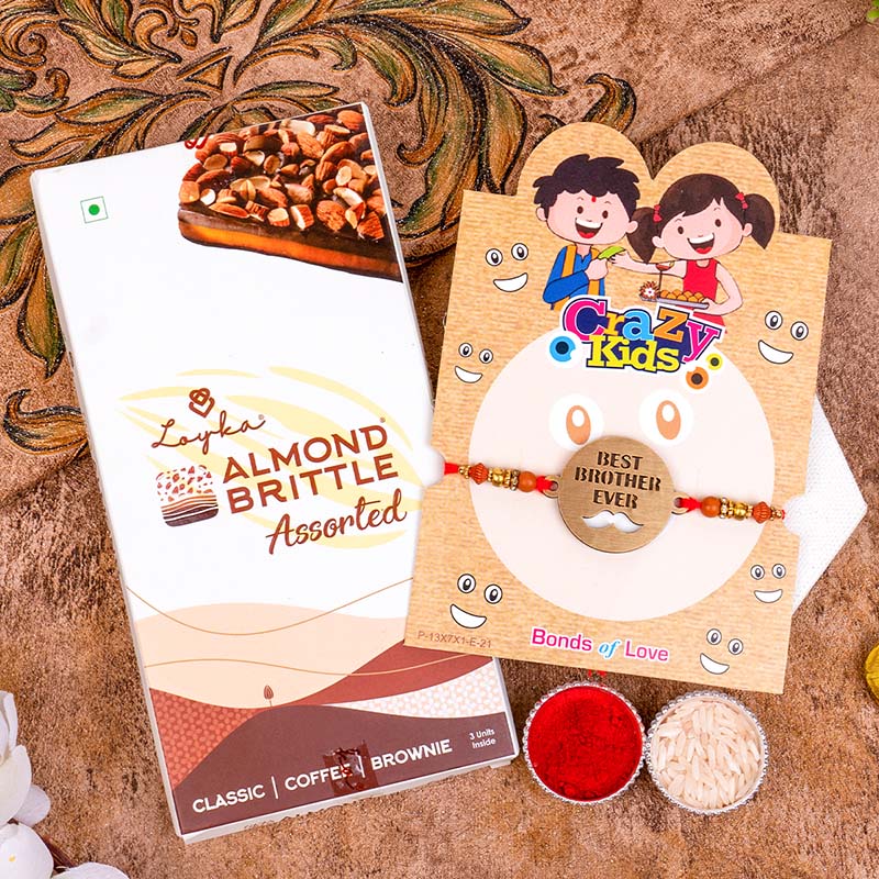 Send Best Bro Rakhi with Loyka Almond Brittle Assorted Online - RKH23 ...
