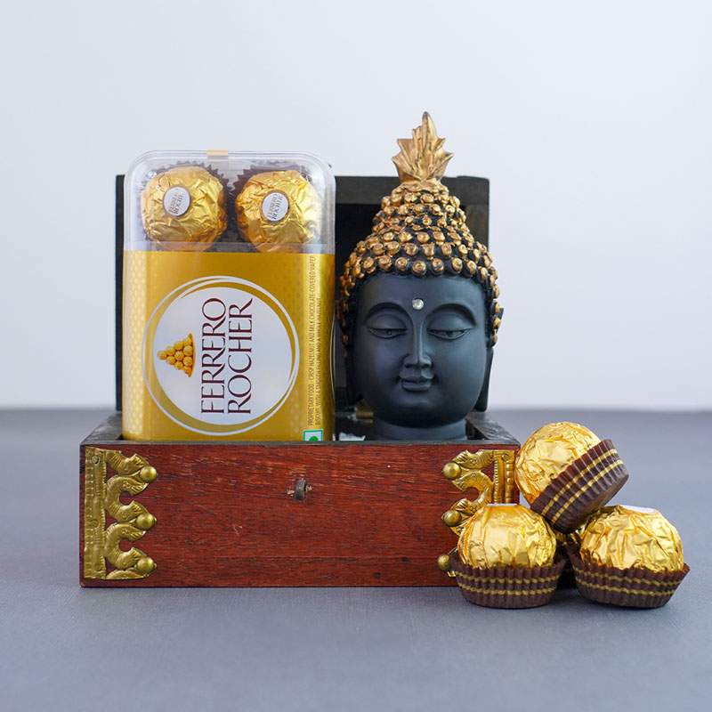 Send Buddha with Chocolates in Designer Box Gift for New Year Online ...