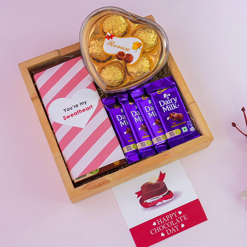 Send Combo of Dairy Milk and Rovan Chocolate with Message Card for ...