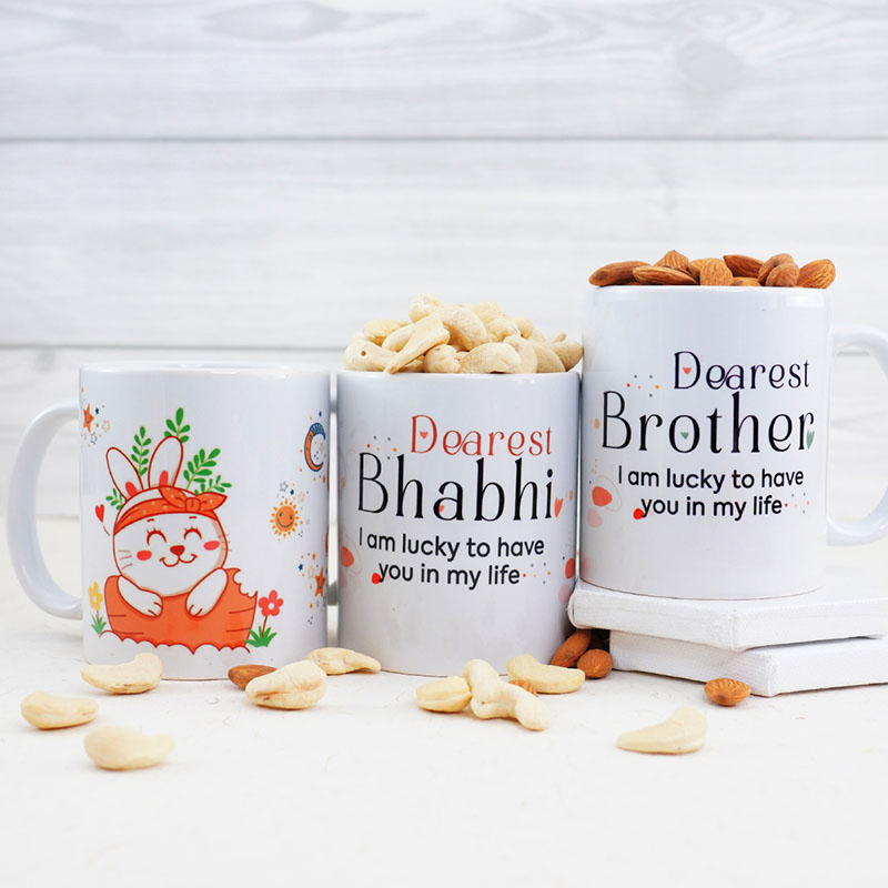 Send Family Mug Set with Dry Fruits Online - GAL22-108166 | Giftalove