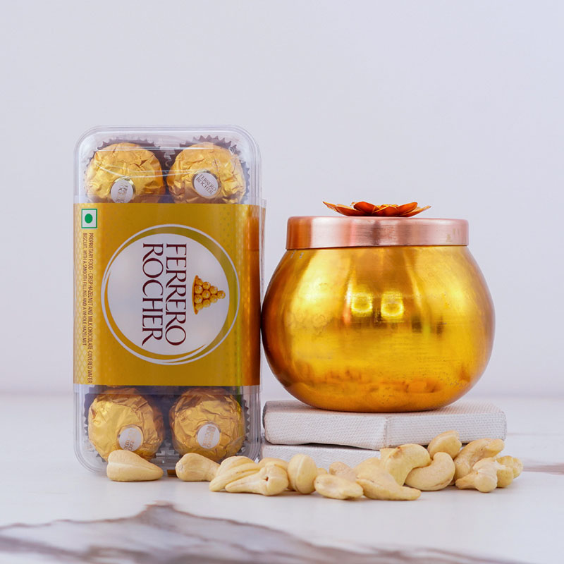 Send Ferrero Rocher Chocolates with Lucky Plant Diwali Gift Online ...