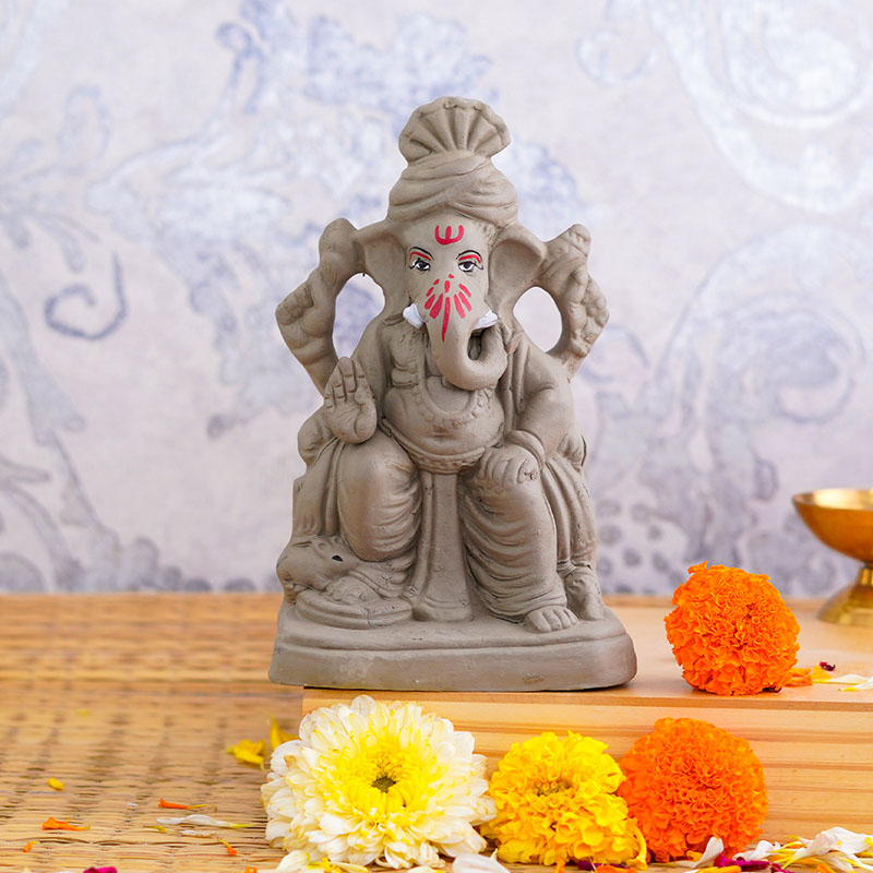 Send Eco Friendly Lord Ganesha Murti with Sweets Online - GAL22-108085 ...
