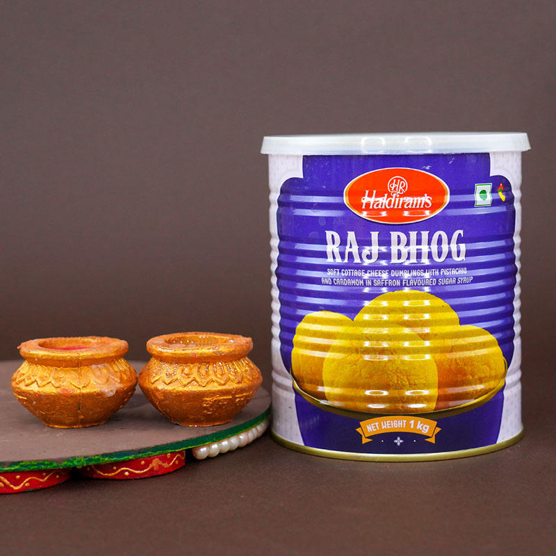 Send Matka Diyas with Raj Bhog Sweet Diwali Gift Online - DW22-108718 ...