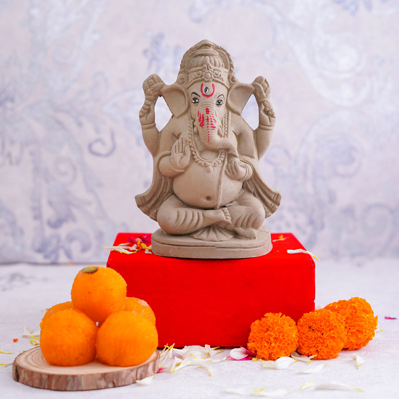 Send Spiritual Ganesha Idol with Laddu Online - GAL22-108081 | Giftalove