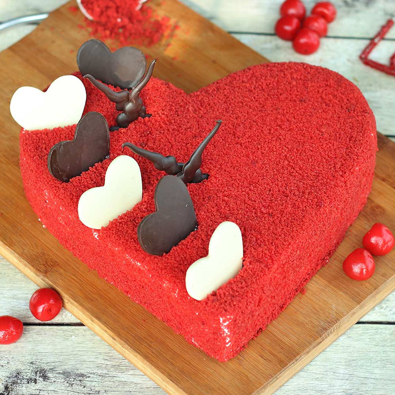 Send Sumptuous Red Velvet Heart Shape Valentine Cake Online - VL23 ...