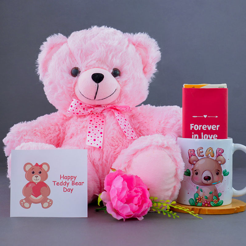 Send Teddy with Personalized Mug Teddy Day Gift Combo Online - VL23 ...